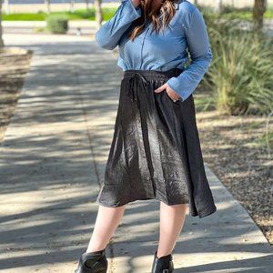 LuLaRoe | Skirts | Nwt Lularoe Marsha Chambray Midi Skirt | Poshmark
